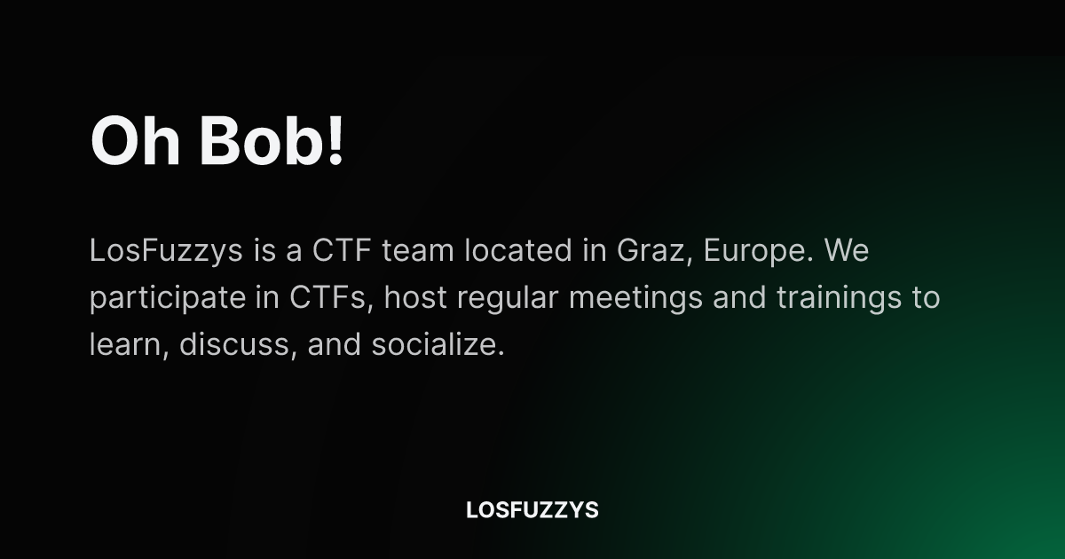 Oh Bob! | LOSFUZZYS